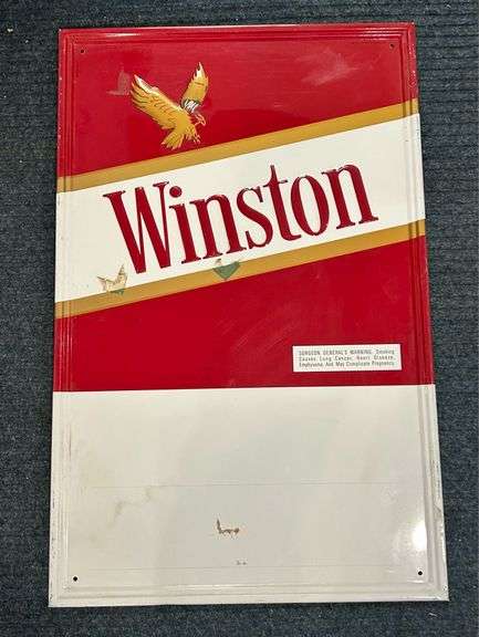 Winston Cigarettes- Tin Advertising Sign - Creamer Auction