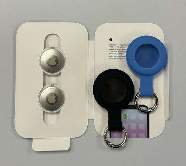 Set of Two Apple Air Tags with Holders - Creamer Auction