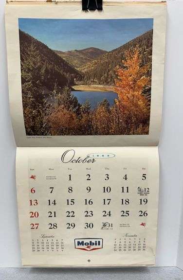 1963 Mobil Calendar - Creamer Auction