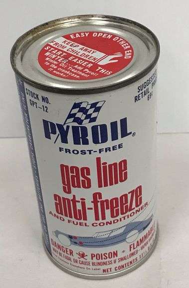 Pyroil Frost Free Gas Line Anti-Freeze Tin - NOS - Creamer Auction