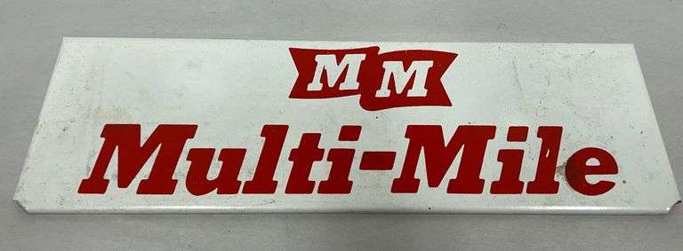 Multi-Mile MM Metal Advertising Sign - 12.5 Inches Across - Creamer Auction