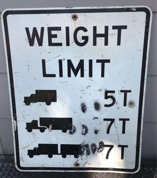 Weight Limit Sign - Creamer Auction