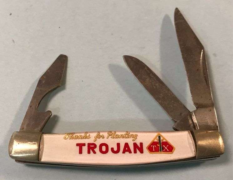 Trojan Seeds “Rudy Cihlar” — 3 Blade Pocket Knife - Creamer Auction