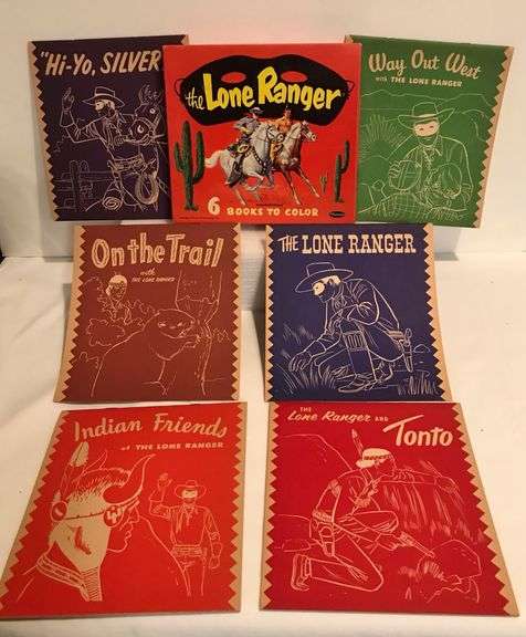 1953 “The Lone Ranger - (6) Coloring Books” - Creamer Auction