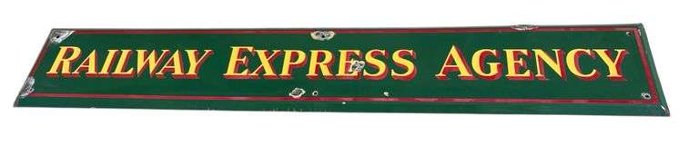 Porcelain Railway Express Agency Sign - Creamer Auction