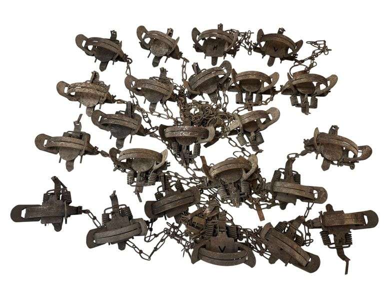 (23x) # 1 1/2 Coil Spring Traps - Creamer Auction