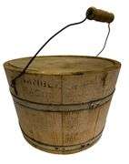 Primitive Wooden Bucket - Creamer Auction