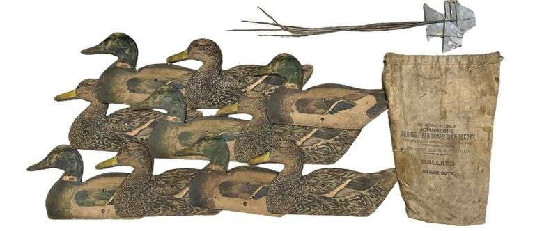 Johnson’s Folding Fiber Board Duck Decoys - Creamer Auction