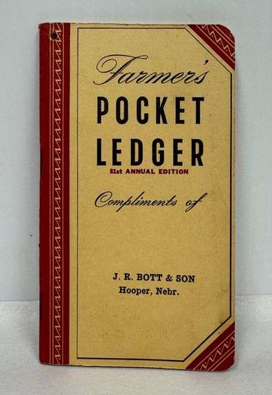 1947-1948 John Deere Pocket Ledger - "JR Bott & Son - Hooper, NE ...