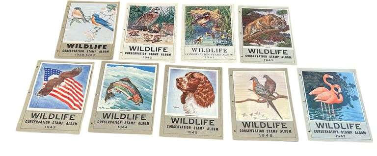 Group of (9) National Wildlife Federation Wildlife Conservation Stamp ...