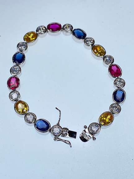 Real Collectibles by Adrienne Dazzling Diamonite Bracelet, measures 7.5 ...