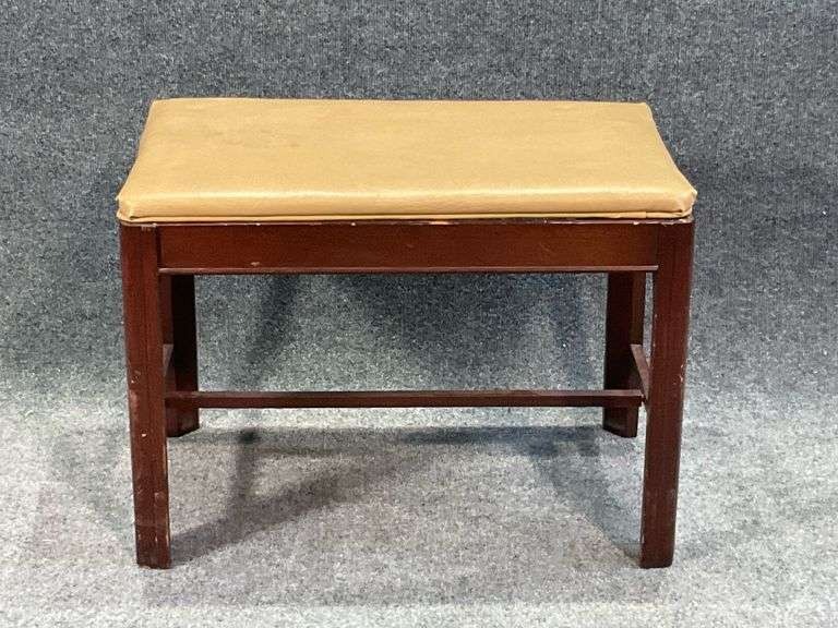 Wooden Vanity Bench, Padded Seat is Not Secure, Measures 24” x 13.5 ...