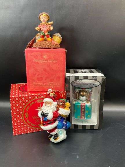 Assorted Christopher Radko Ornaments (2) and Figurine (1) in Original ...