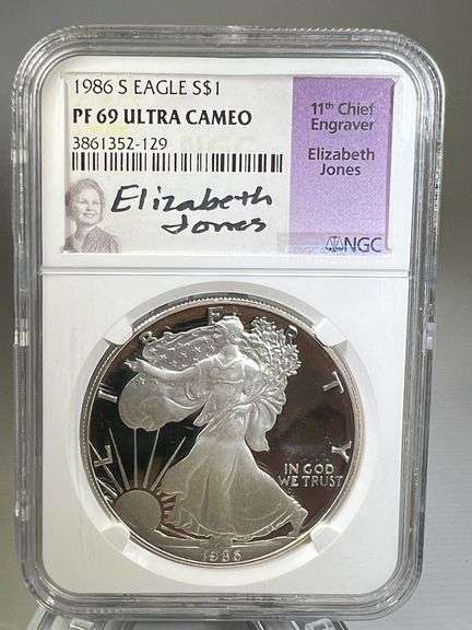 NGC Graded 1986-S Silver Eagle. Graded PF69 Ultra Cameo - Coastal Downsizing LLC