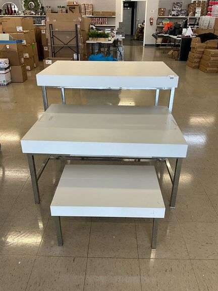 Nesting Display Tables (3), Largest Table Measures 49.5” W x 38.5”D x ...