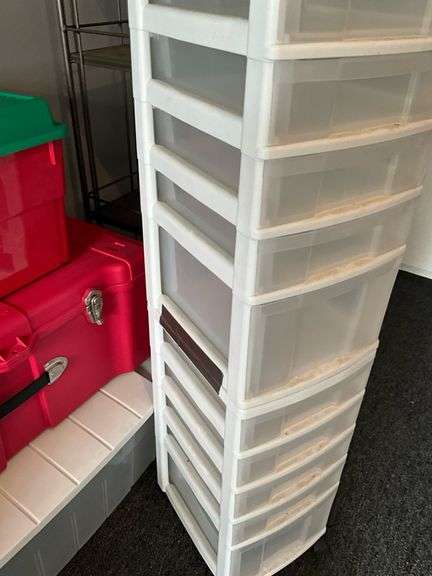 Plastic Storage Totes and Drawers, The Two sets of Drawers have been ...