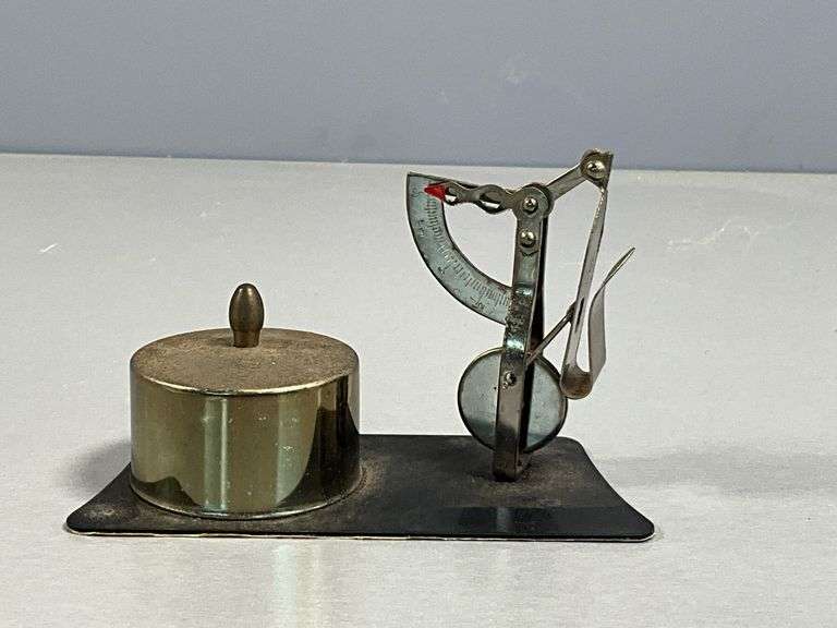 Vintage Metal Postal Letter Scale with Postage Stamp Roll Holder ...