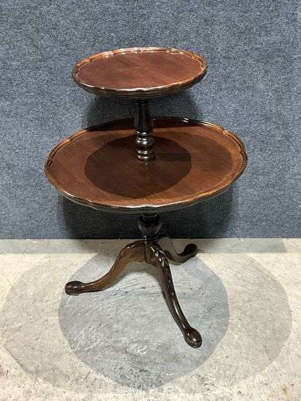 Two-Tiered Pie Crust Table, 32” T x 24” R - Coastal Downsizing LLC