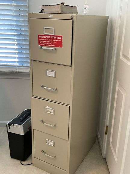Hirsh 4-Drawer Metal Filing Cabinet with Hanging File Rails - Coastal ...
