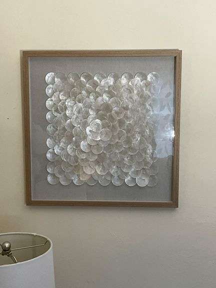 Framed Wall Art Featuring Capiz Shells - Coastal Downsizing