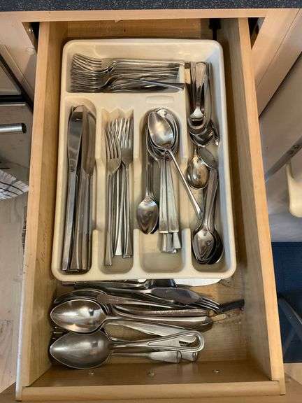 Stainless Steel Flatware Set with Drawer Organizer - Coastal Downsizing LLC