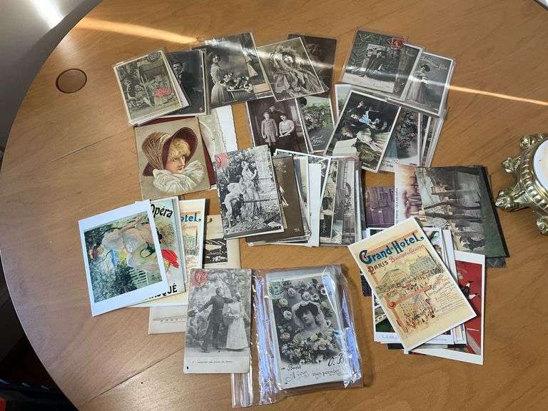 Collection of Vintage Postcards and Ephemera Featuring Various Themes ...