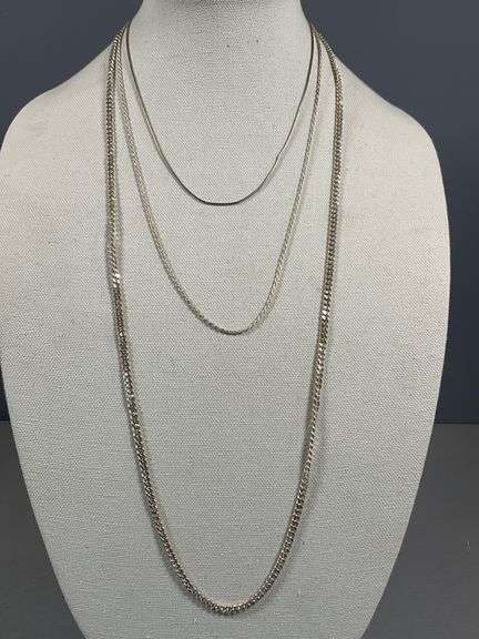 Lot of Mixed .925 Sterling Silver Chains, 48 Grams Total - Coastal ...