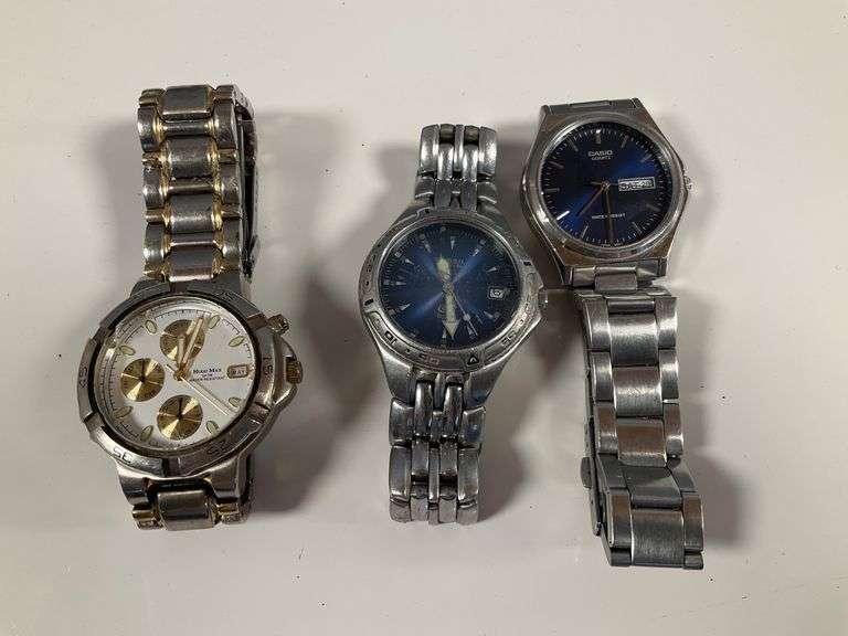 Group of Three Men’s Watches: Fossil, Casio and Hugo Max - Coastal ...