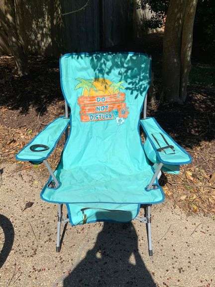 Blue Folding Outdoor Chair with ‘Do Not Disturb’ Print and Storage Case ...