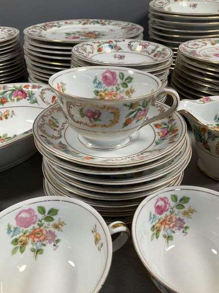 Noritake China Dinnerware Set with Floral Pattern, Made in Occupied ...