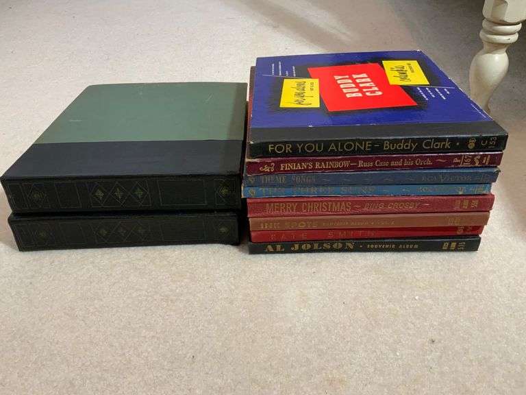 Collection of Vintage Shellac Records in Albums Featuring Various ...