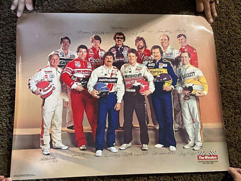 1985 Winston Poster Featuring NASCAR Drivers, Reprinted in 1990 ...