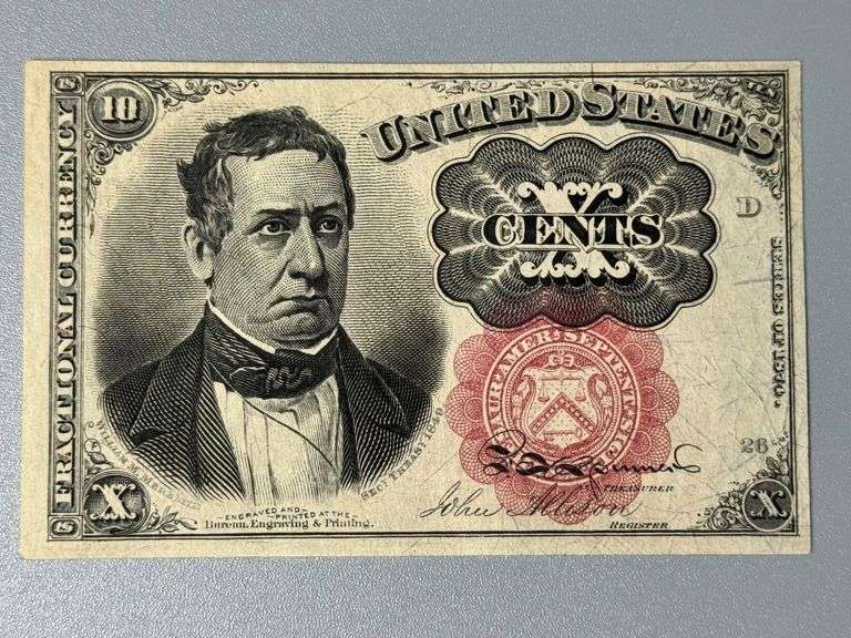 10-Cent United States Fractional Currency Note Featuring William M ...