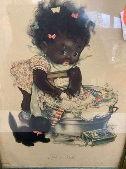 SUDS & DUDS AFRICAN AMERICAN LITTLE GIRL PRINT - Currie Auction Service