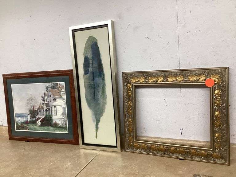 2 FRAMED WALL ART & 1 FRAME - Currie Auction Service