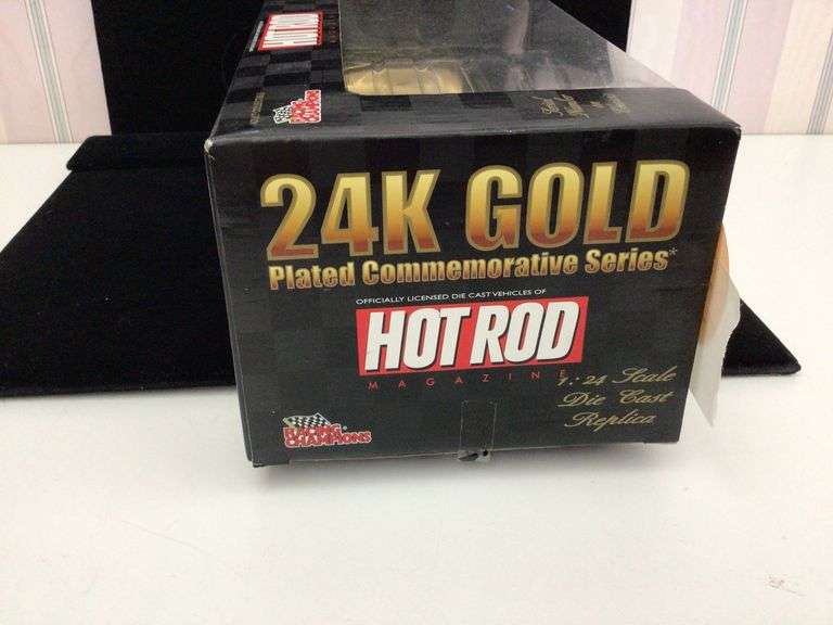 1:24 HOT ROD MAGAZINE 50TH ANNIVERSARY DIE CAST 24K GOLD PLATED CAR ...