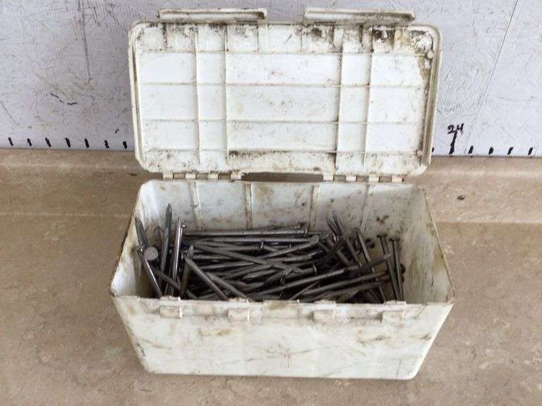 BOX OF POLE BARN SPIKES - Currie Auction Service