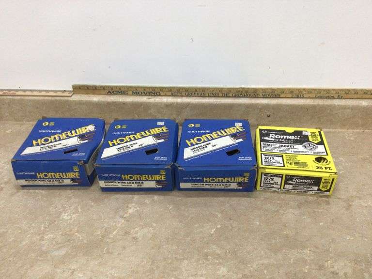 3 PACKAGES 12/2 WIRE AND 1 PACKAGE 14/2 WIRE - Currie Auction Service