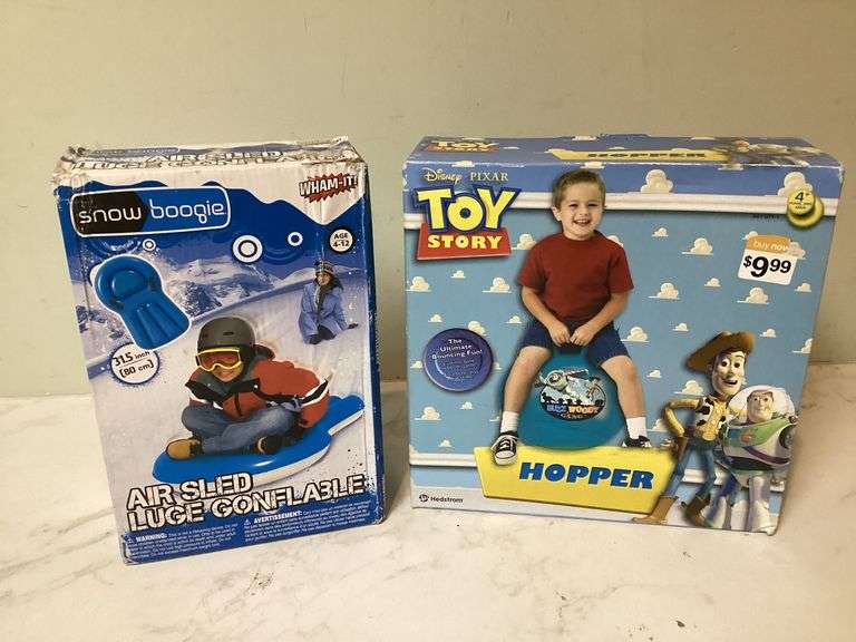 NEW INFLATABLE AIR SLED AND NEW TOY STORY INFLATABLE HOPPER - Currie ...