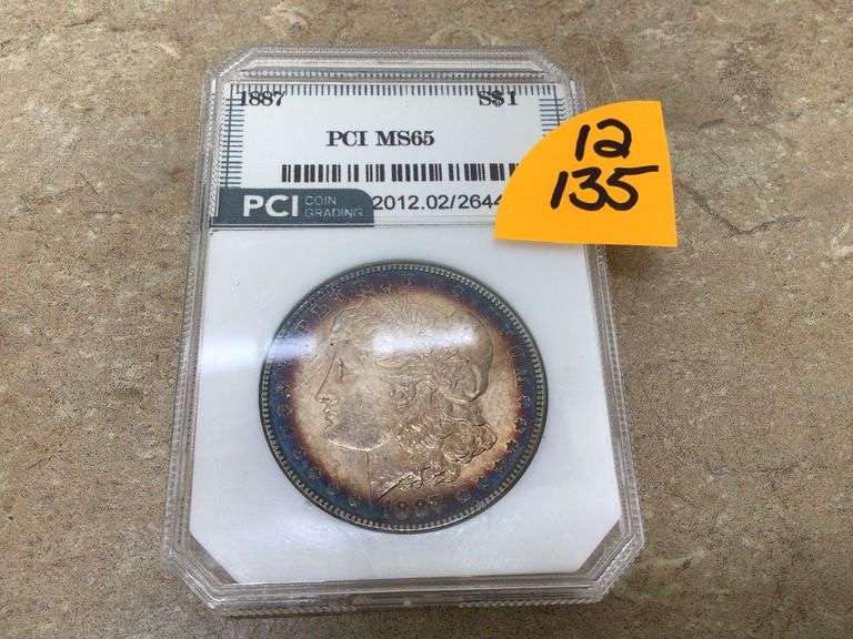 1887 MORGAN DOLLAR MS65-TONED-RARE CONDITION-GRADED - Currie Auction Service