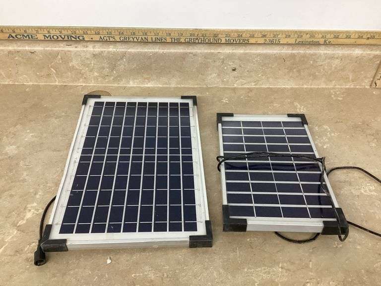 2 SMALL SOLAR PANELS - Currie Auction Service