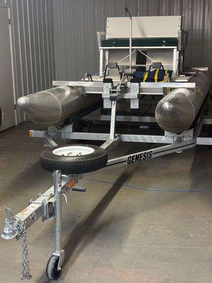 AQUA CYCLE LARGE PONTOON 4 PERSON PADDLE BOAT W/NEW BOARDS AND TRAILER ...