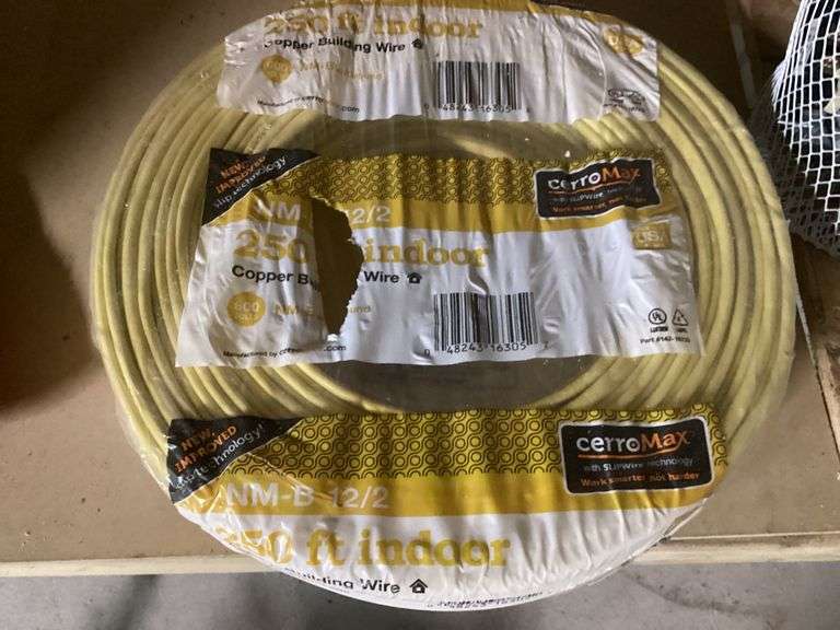 250ft ROLL OF INDOOR 600V COPPER BUILDING WIRE, ELECTRICAL BOXES AND ...