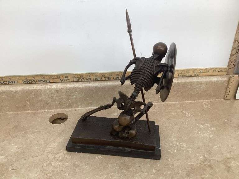 BRONZE SKELETON STATUE - Currie Auction Service
