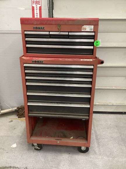 HOMAK TOOLBOX W/CRAFTSMAN SOCKETS AND MISC TOOLS - Currie Auction Service
