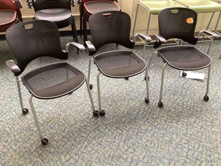 3 MESH SEAT ROLLING CHAIRS - Currie Auction Service