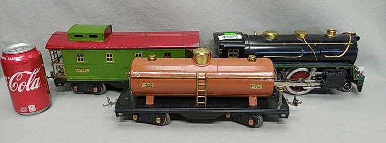 3 Antique Lionel trains including locomotive - Dixon's Auction at Crumpton