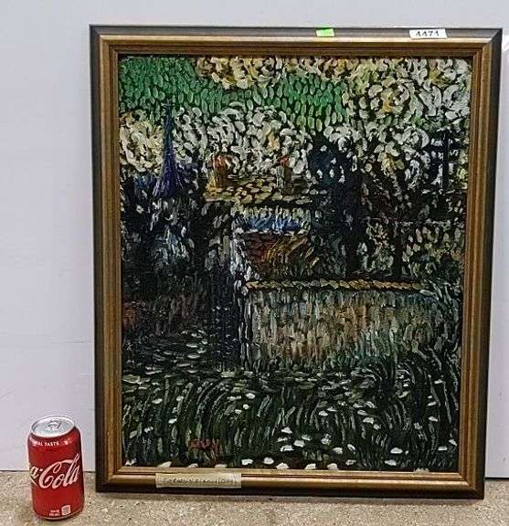 Gerard D'Albouy (Ouy) oil on board painting - Dixon's Auction at Crumpton