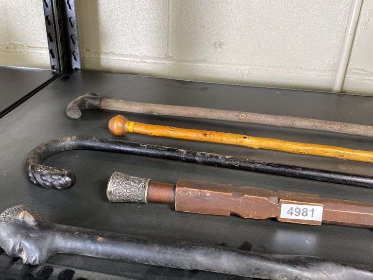 (5) Antique and vintage walking sticks - Dixon's Auction at Crumpton