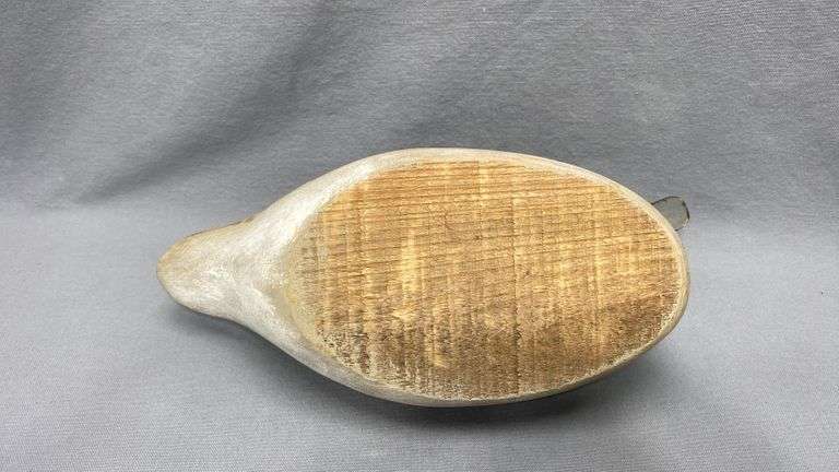 Pair carved wood green wing teal duck decoys - Dixon's Auction at Crumpton